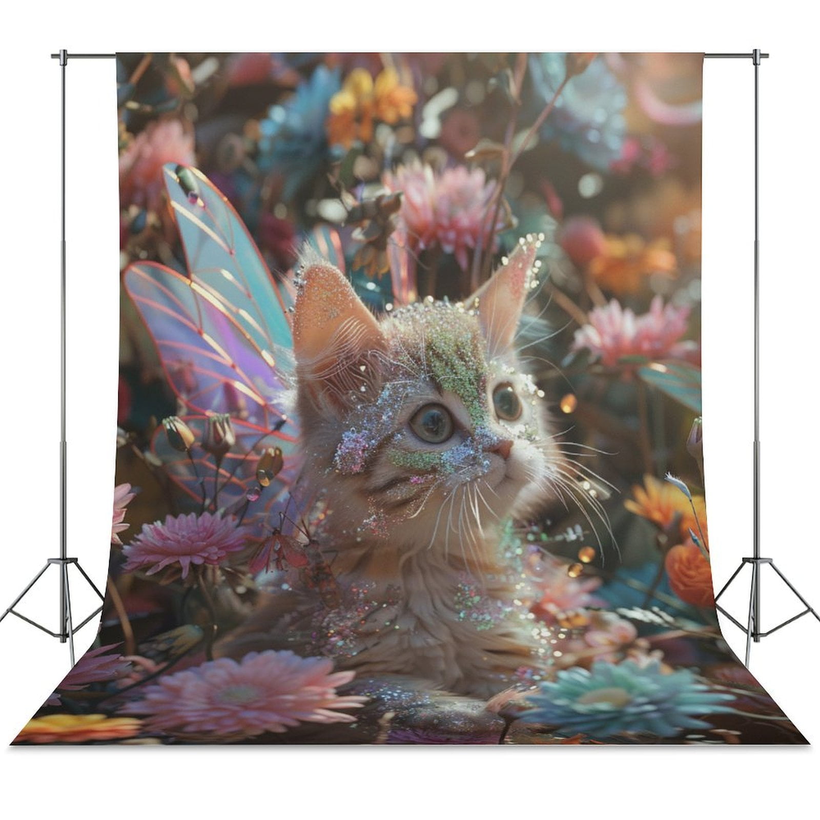 Crystal Cat Backdrop Background for Photography Photo Booth Backdrop ...