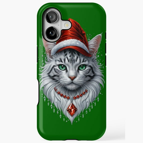 Crystal Cat Festive Elegance Holiday Art Phone Case 17 16 15 14 13 12 ...