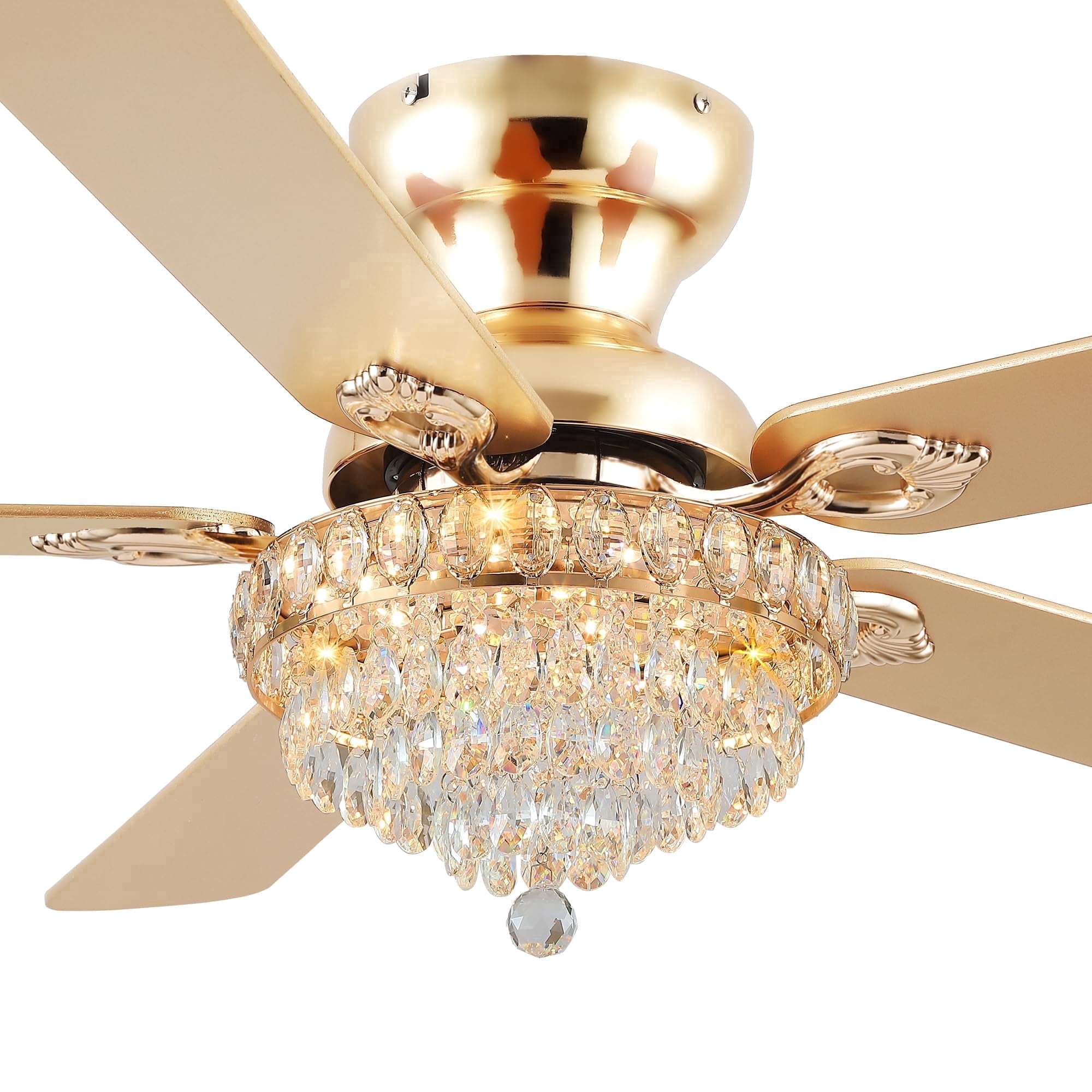 Crystal Ceiling Fan Fandelier with Lights-Ceiling Fans with Remote ...