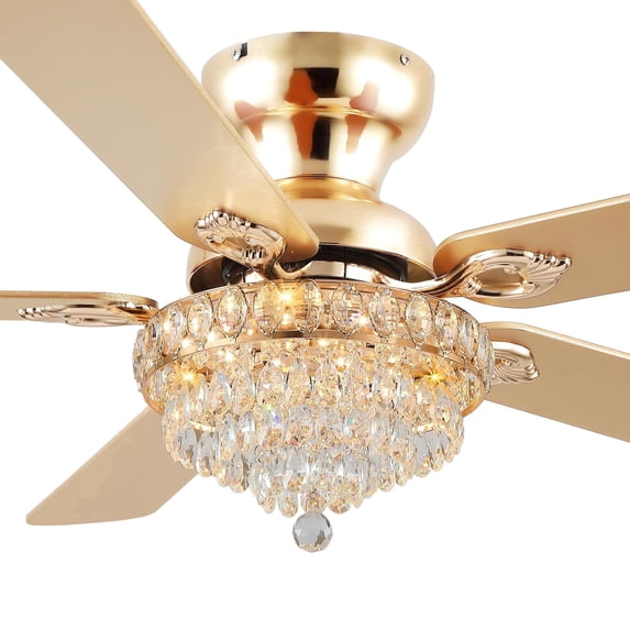 Crystal Ceiling Fan Fandelier with Lights-Ceiling Fans with Remote ...