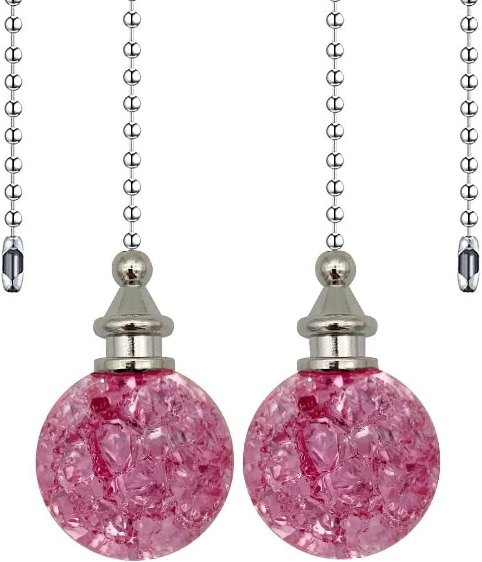 Crystal Ceiling Fan Pull Chain, 2Pcs 21 Inches Decorative Fan String ...