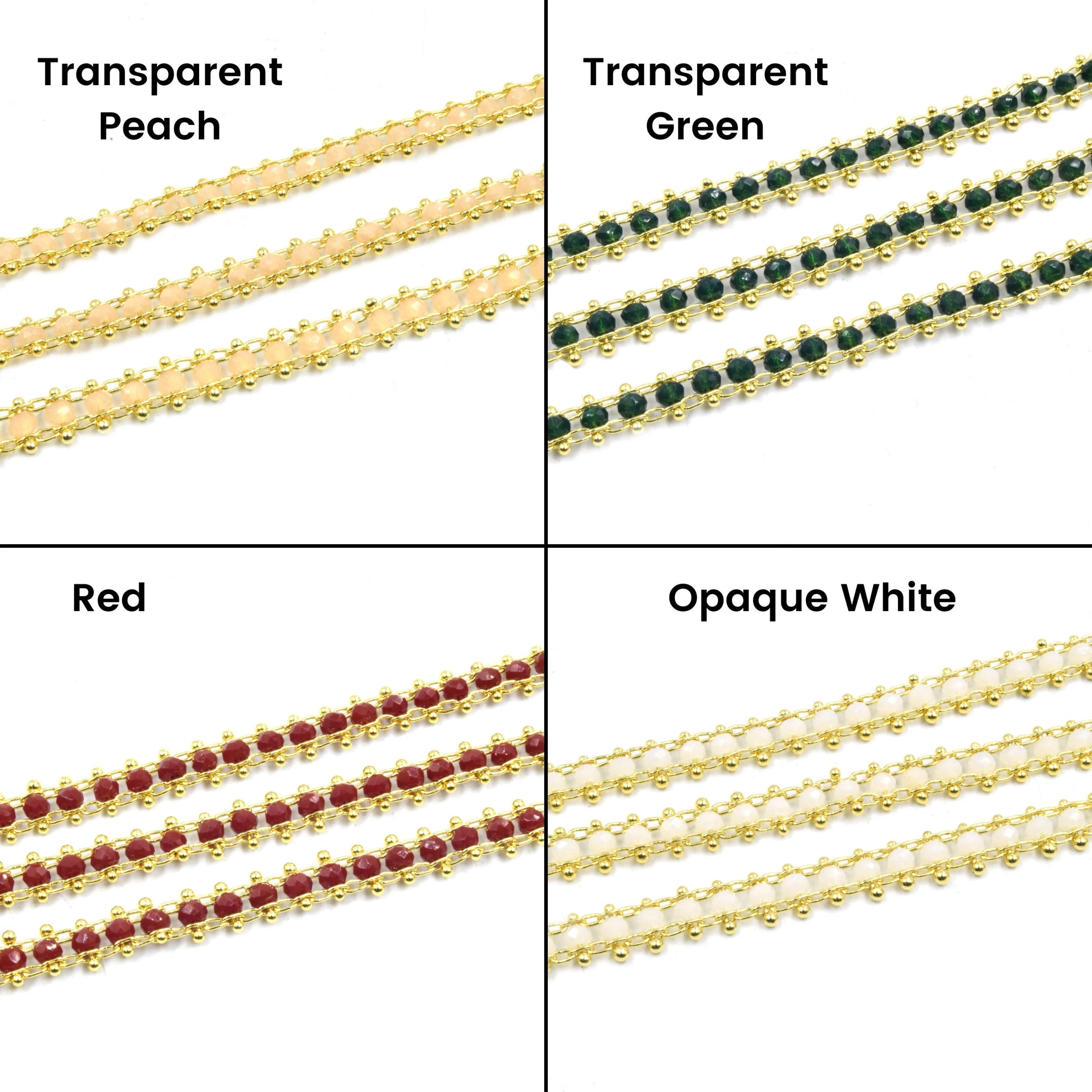 Crystal Chain | Beaded Chain for Jewelry Making | Link Chain - Walmart.com