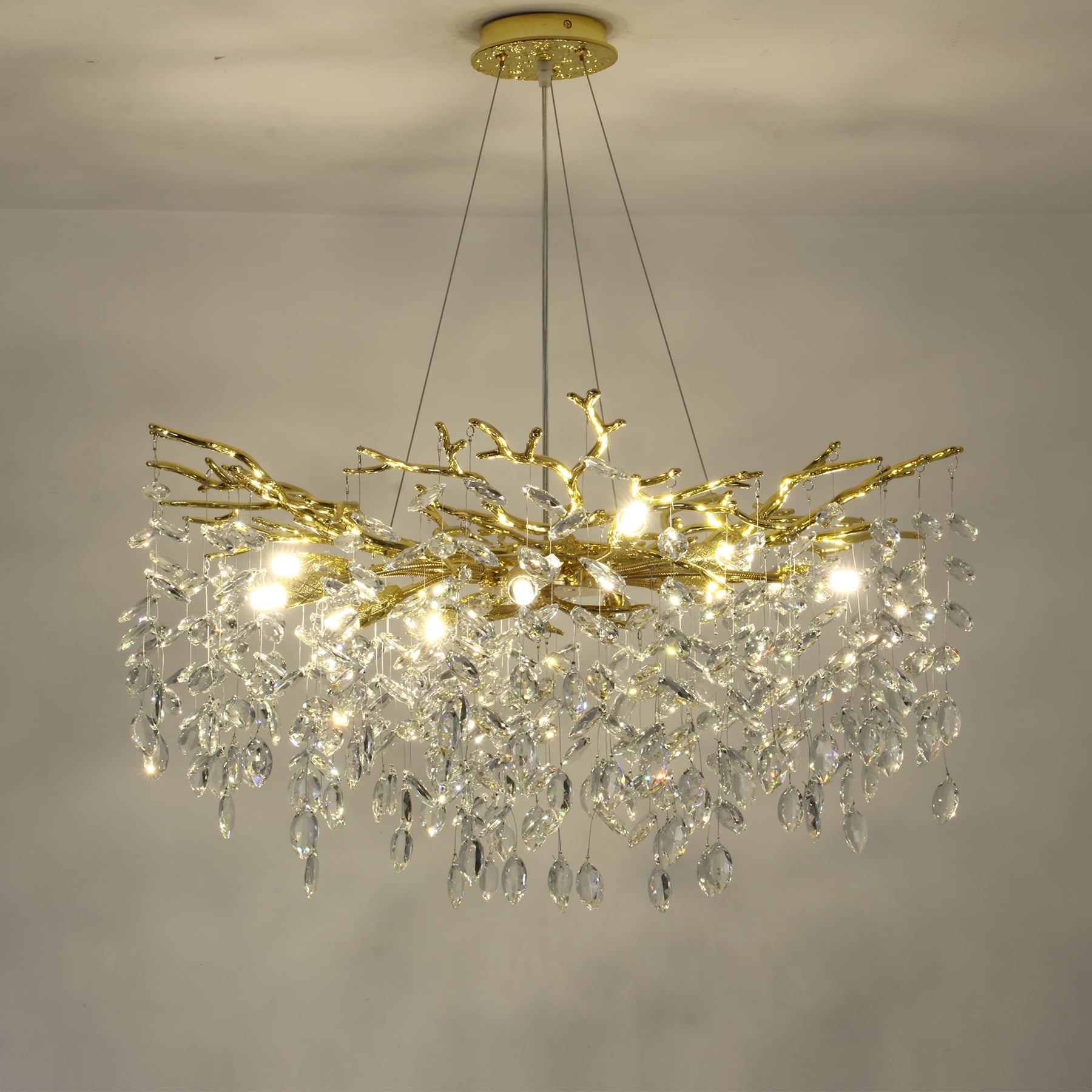 ULPEMTL Luxury Crystal Tree Branch Chandeliers for Dining Room Bedroom ...