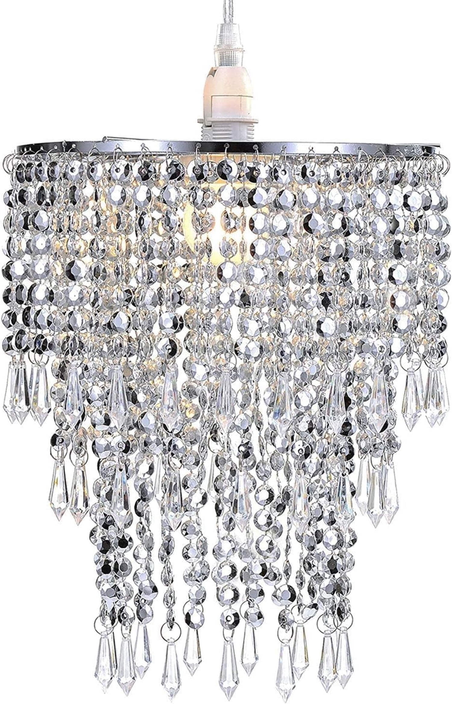 Crystal Chandeliers Modern Minimalist LED Suspension Light Beaded ...