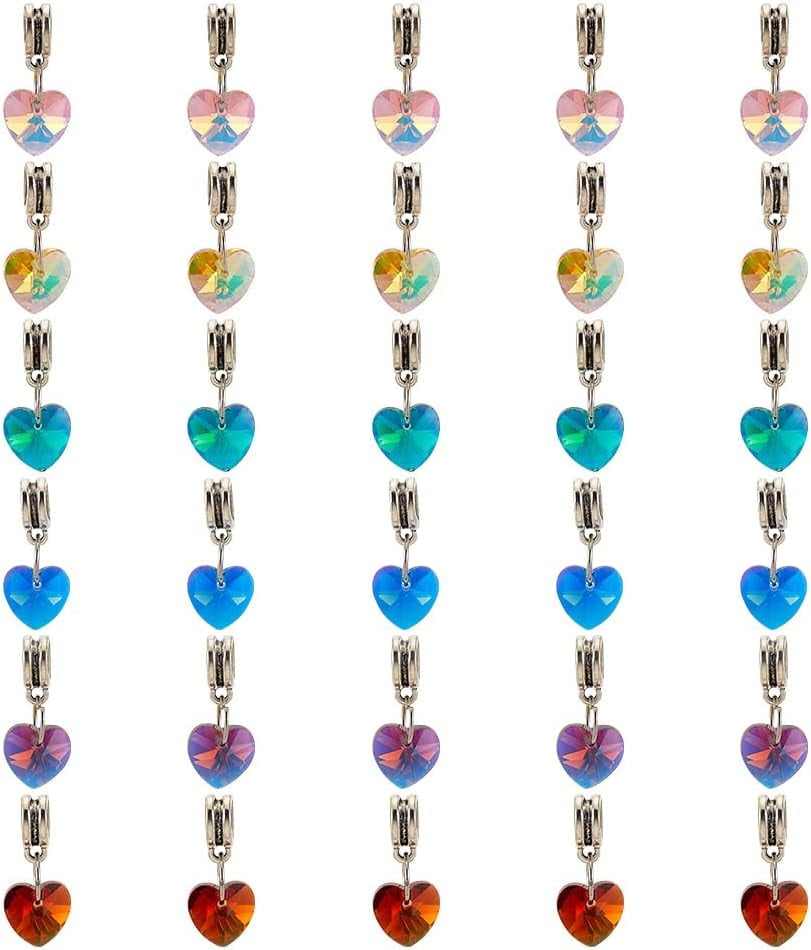 Crystal Charms Large Hole Charms with Antique Silver Plated Alloy Loop ...