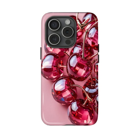 Crystal Cherry Fruit Jewelry Art Design Case for iPhone 17 through 11 ...