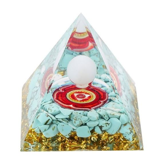 Crystal Chip Pyramid Ornament Resin Energy Tower, Natural Stone Home ...