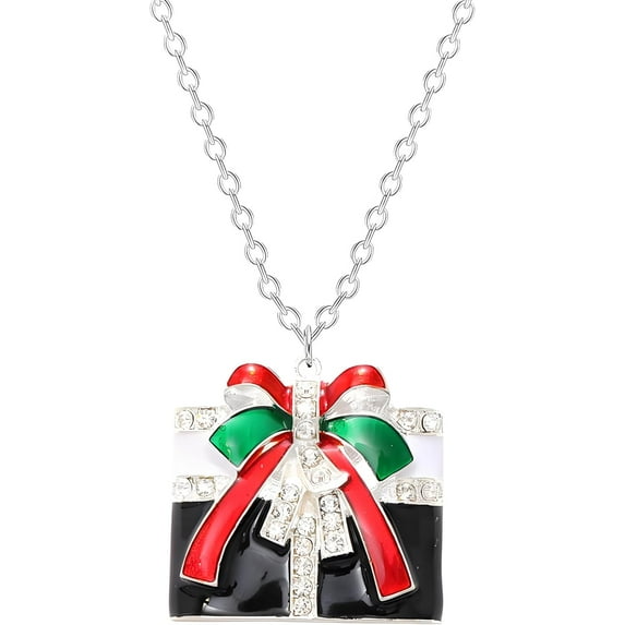 Crystal Christmas Necklace for Women Sparky Rhinwstone Christmas Tree ...