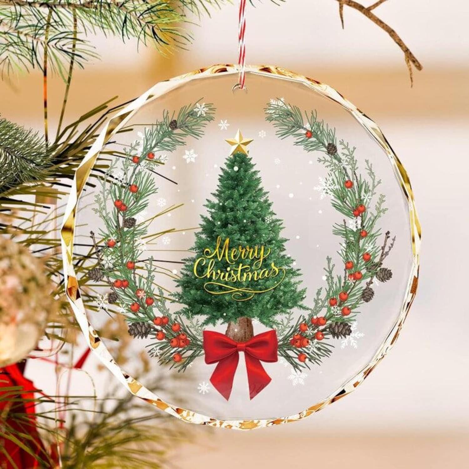 Crystal Christmas Ornaments 2025, Elegant Glass Holiday Decor, Clear ...