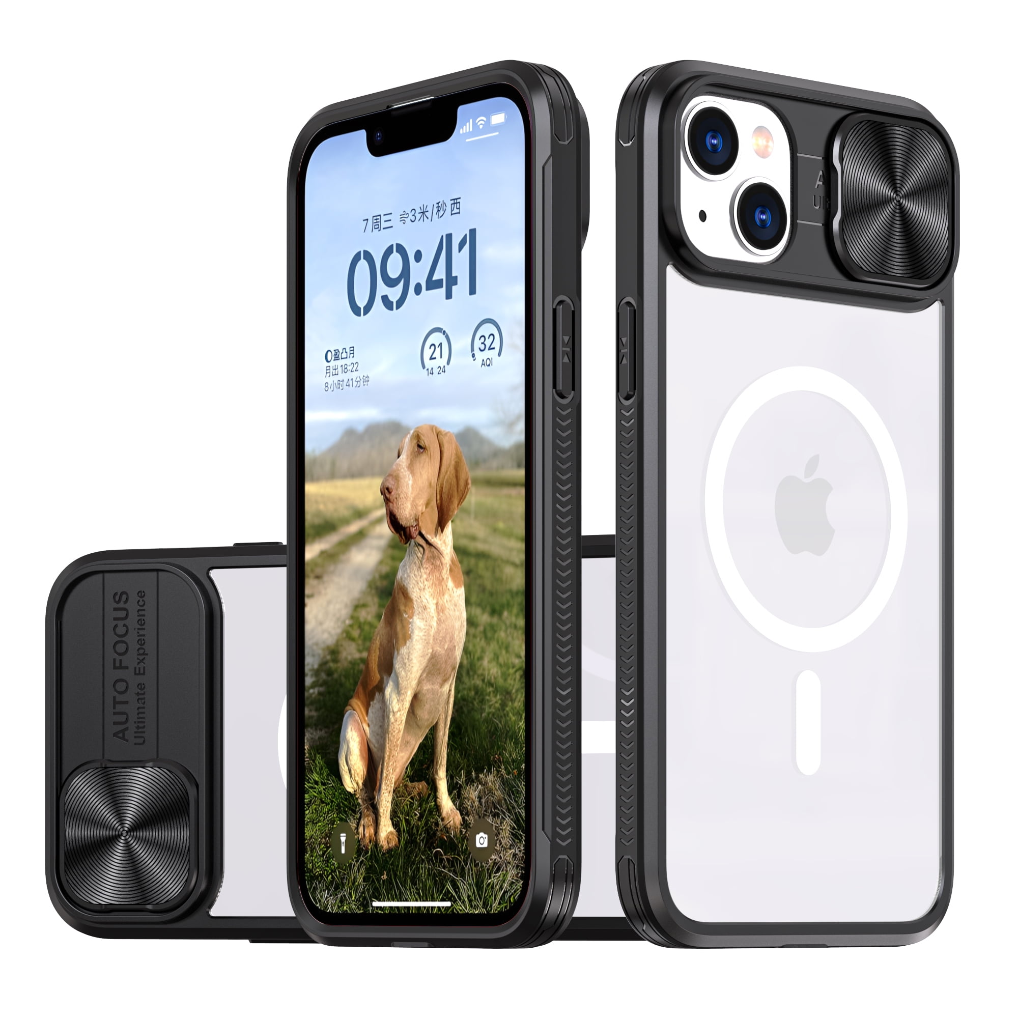 Crystal Clear Design for iPhone 14 Case with Camera Lens Sliding Cover ...
