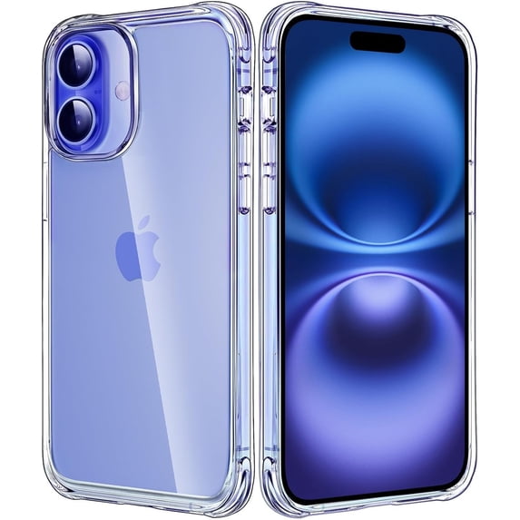 Futhstar Crystal Clear iPhone 16 Case, Slim Shockproof Protection, 16FT ...