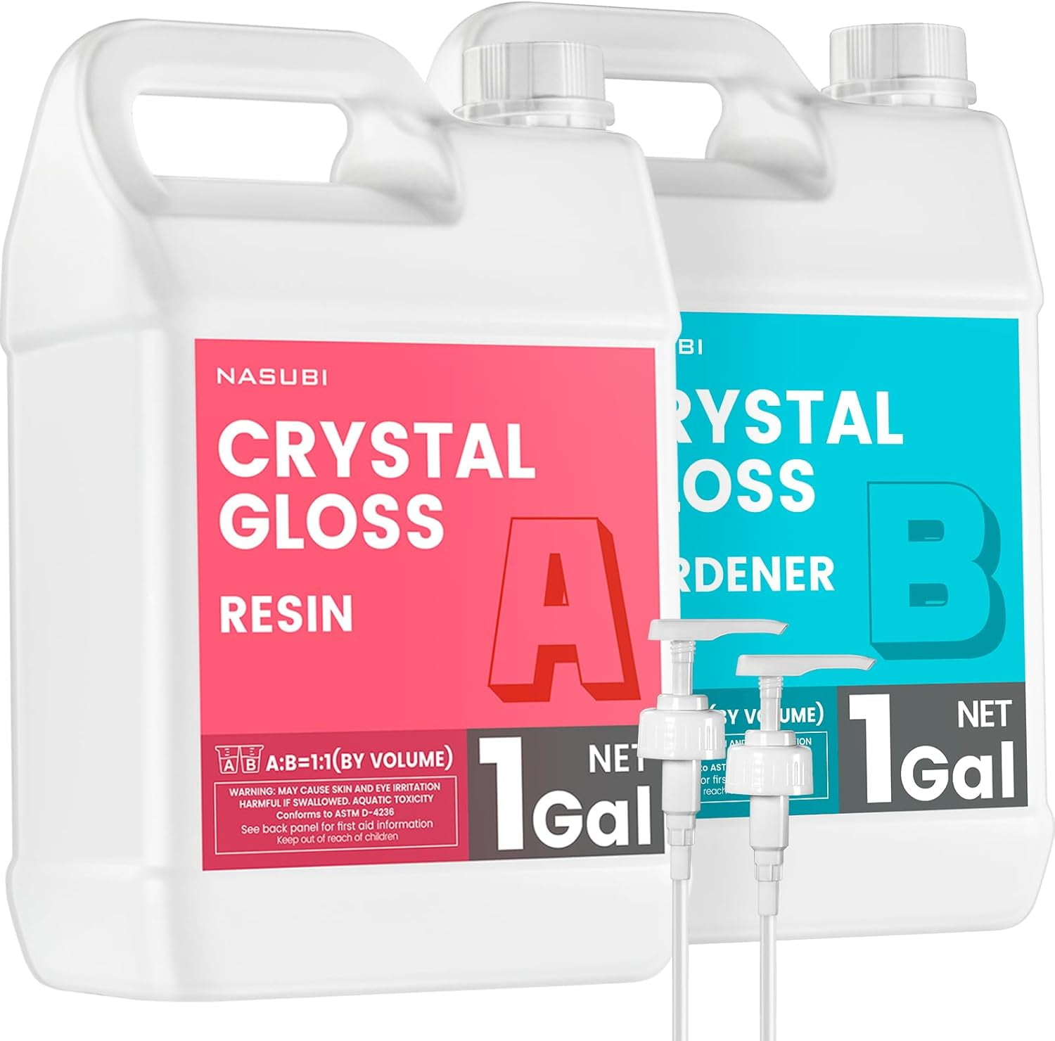 Crystal Clear Epoxy Resin 2 Gallon with Pumps, Easy to Use Resin for ...
