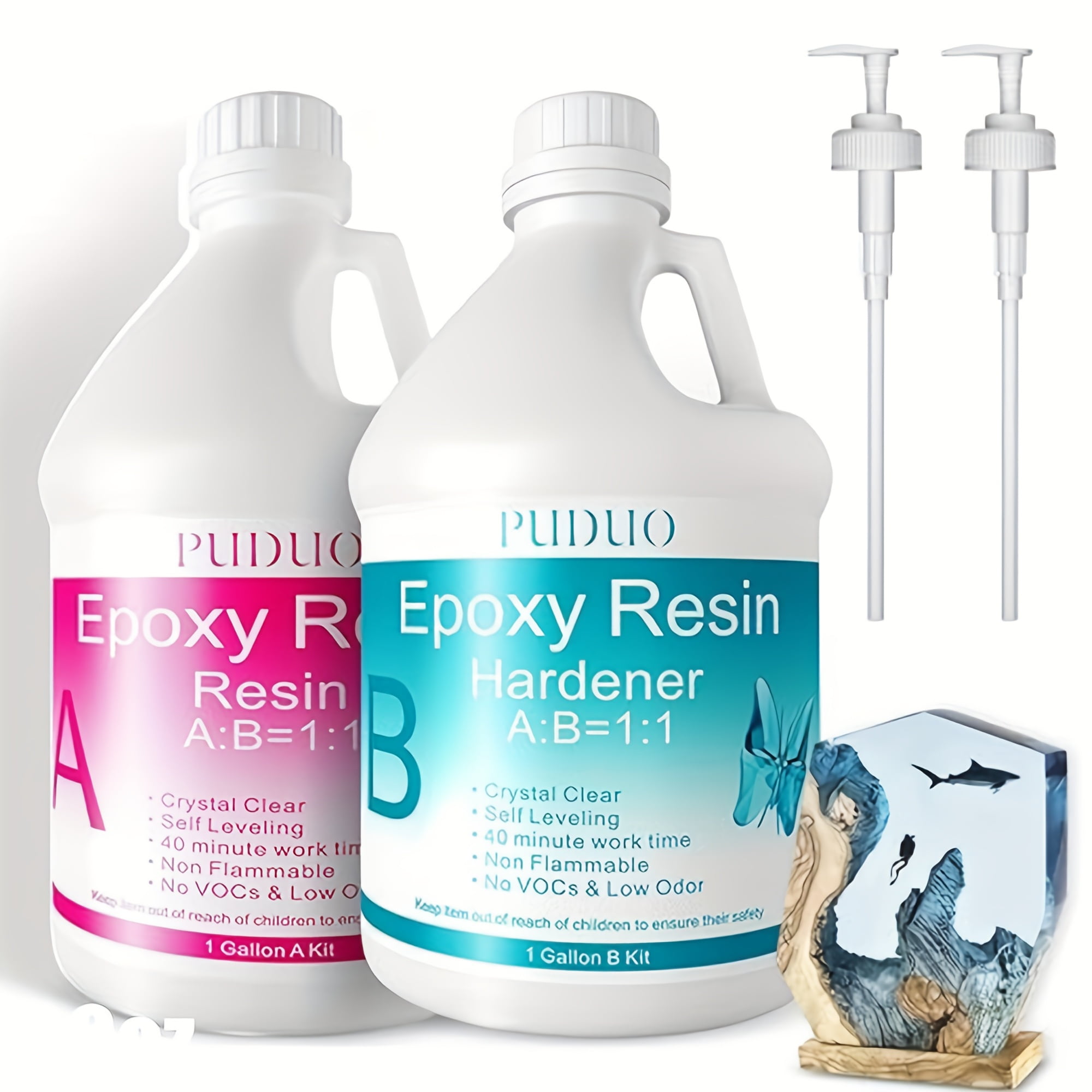 Crystal Clear Epoxy Resin Kit - 1 Gallon and 2 Gallon Bubble-Free ...