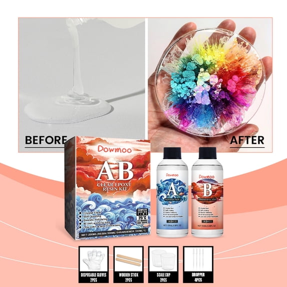 Crystal Clear Epoxy Resin Kit, Art Resin and Hardener Kit - No Bubble ...