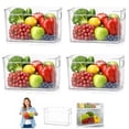 Crystal Clear Freezer Storage Bins,4Pack Clear Plastic Bins for ...