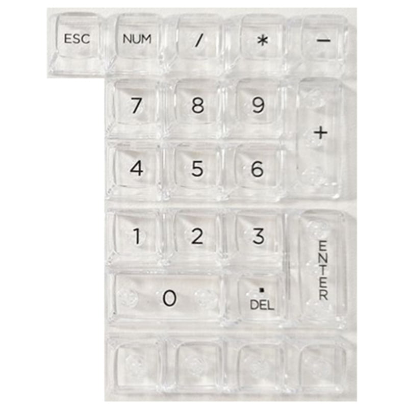 Crystal Clear Keycaps for Numeric Keypad 22Keys PC Keycaps Cherry M ...