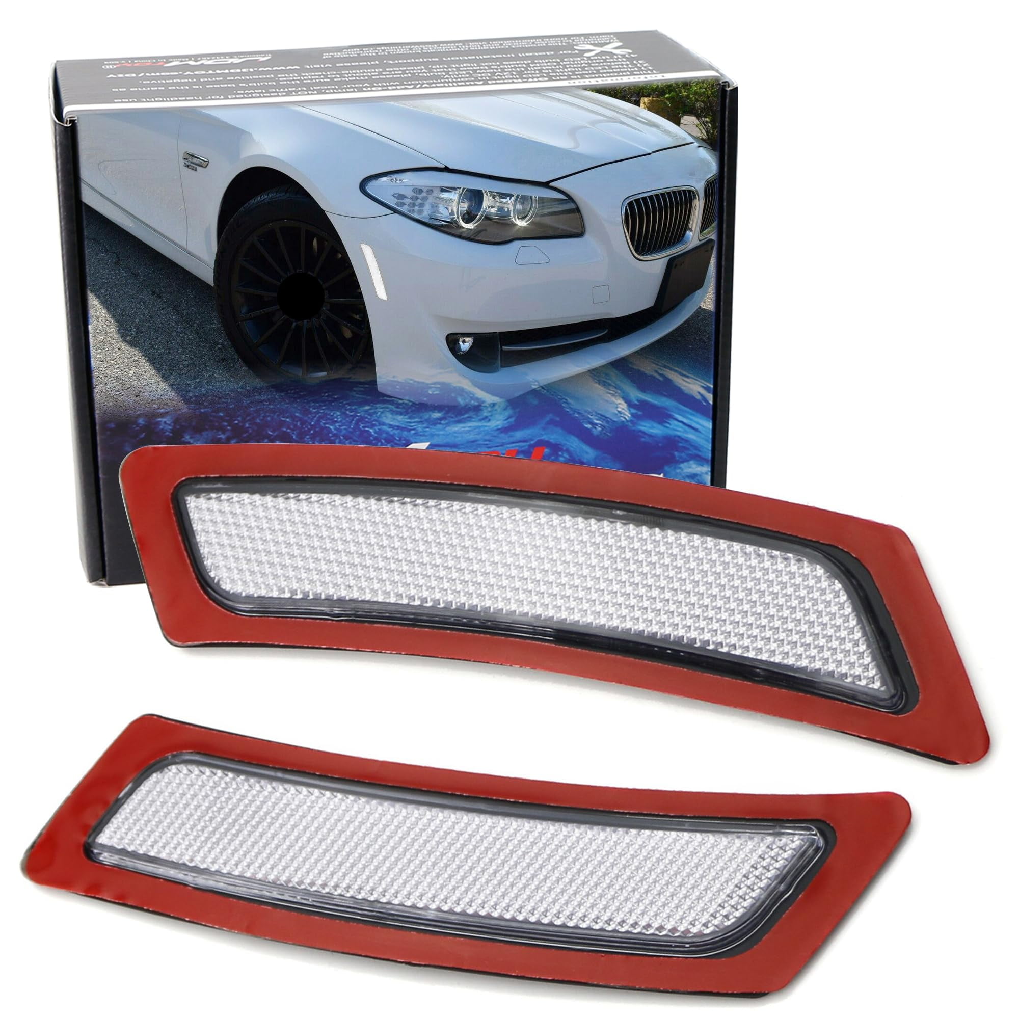 Crystal Clear Lens Front Bumper Side Markers For 2011-16 BMW F10/F11 5 ...