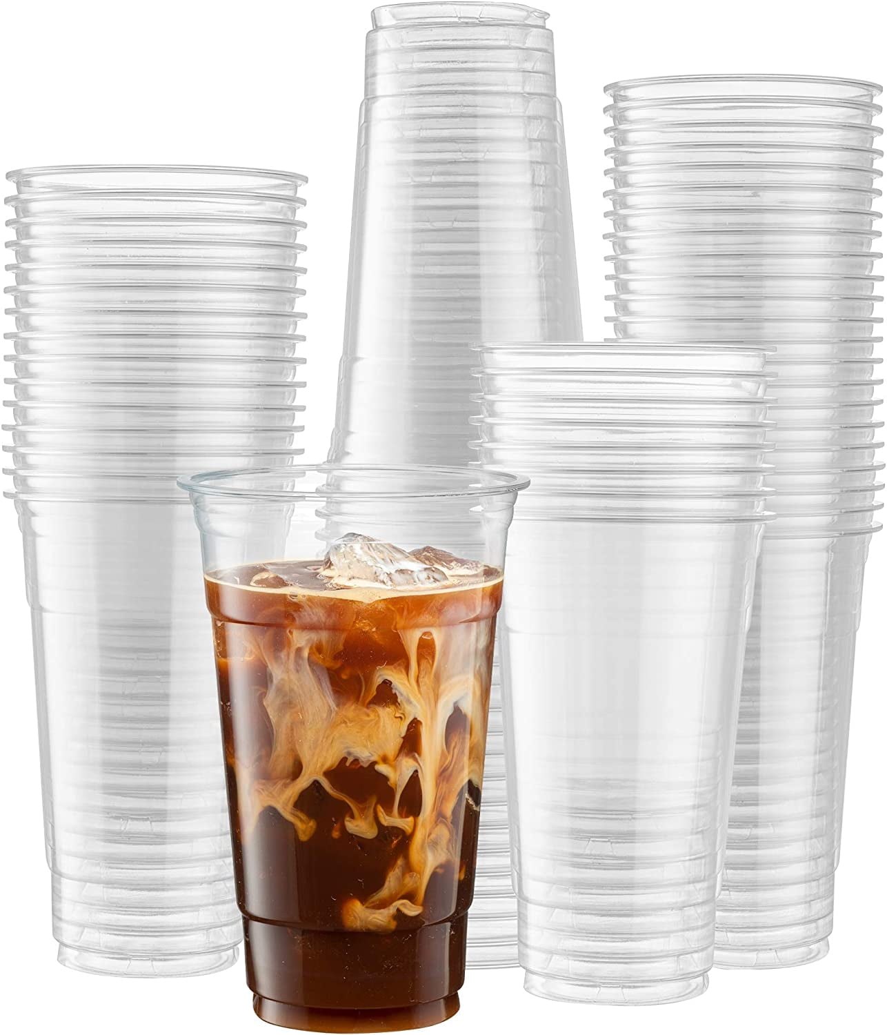 Crystal Clear PET Cups for Iced Coffee,Milkshake, Cold Drinks, Slush ...