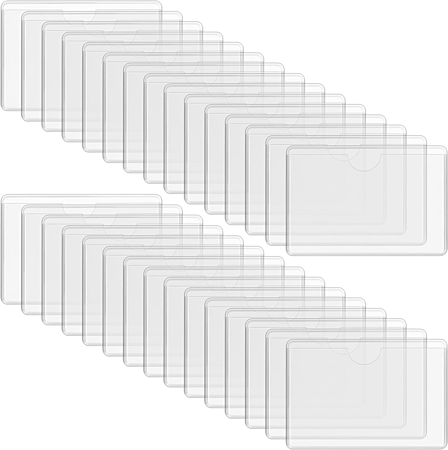 Crystal Clear Plastic Self-Adhesive Business Card Pockets with Top Open ...