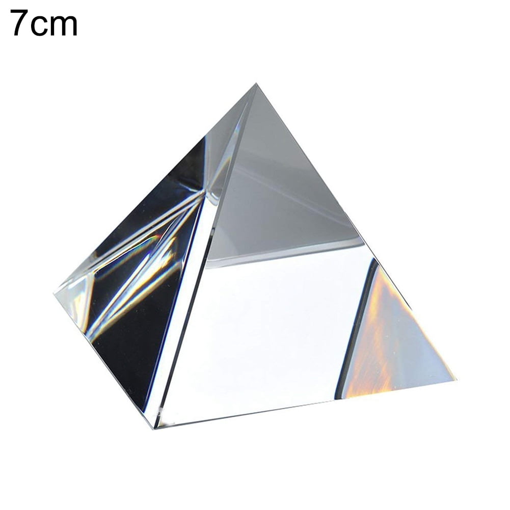 Crystal Clear Pyramid 5/6/7/8cm Clear Glass Faux Crystal Pyramid Prism ...
