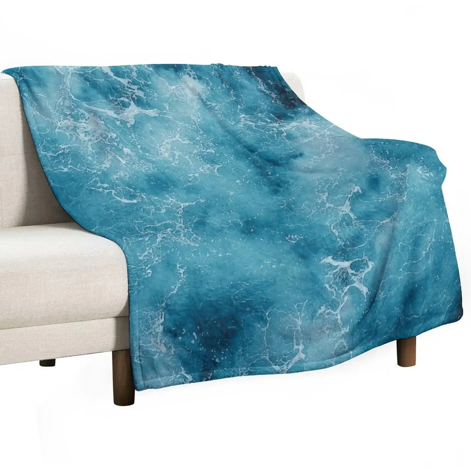 Crystal Clear Teal Blue Ocean Water Throw Blanket Luxury Soft Plaid ...