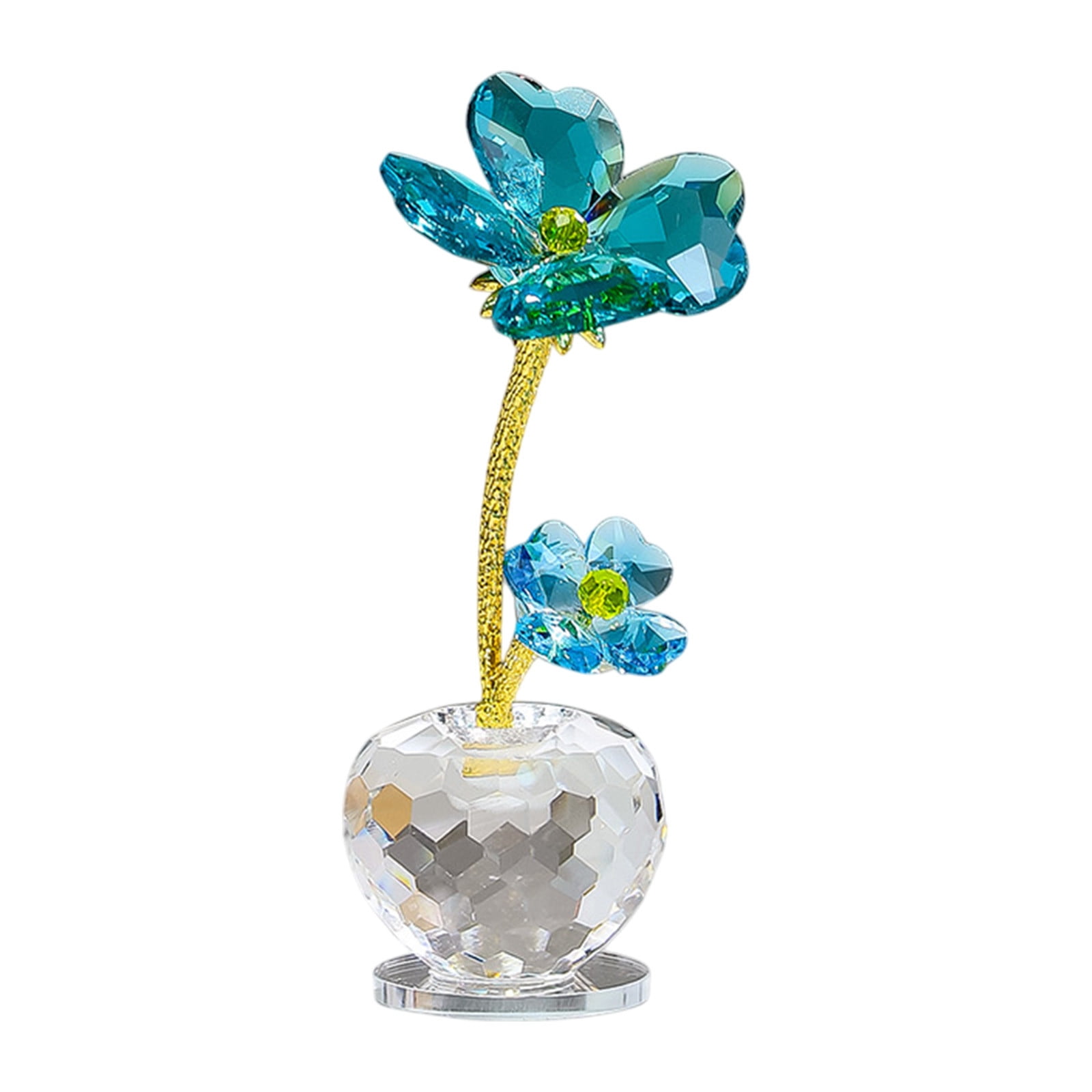 Crystal Clover Figurine, Lucky Clover Crystal Ornament, Glass Flower ...