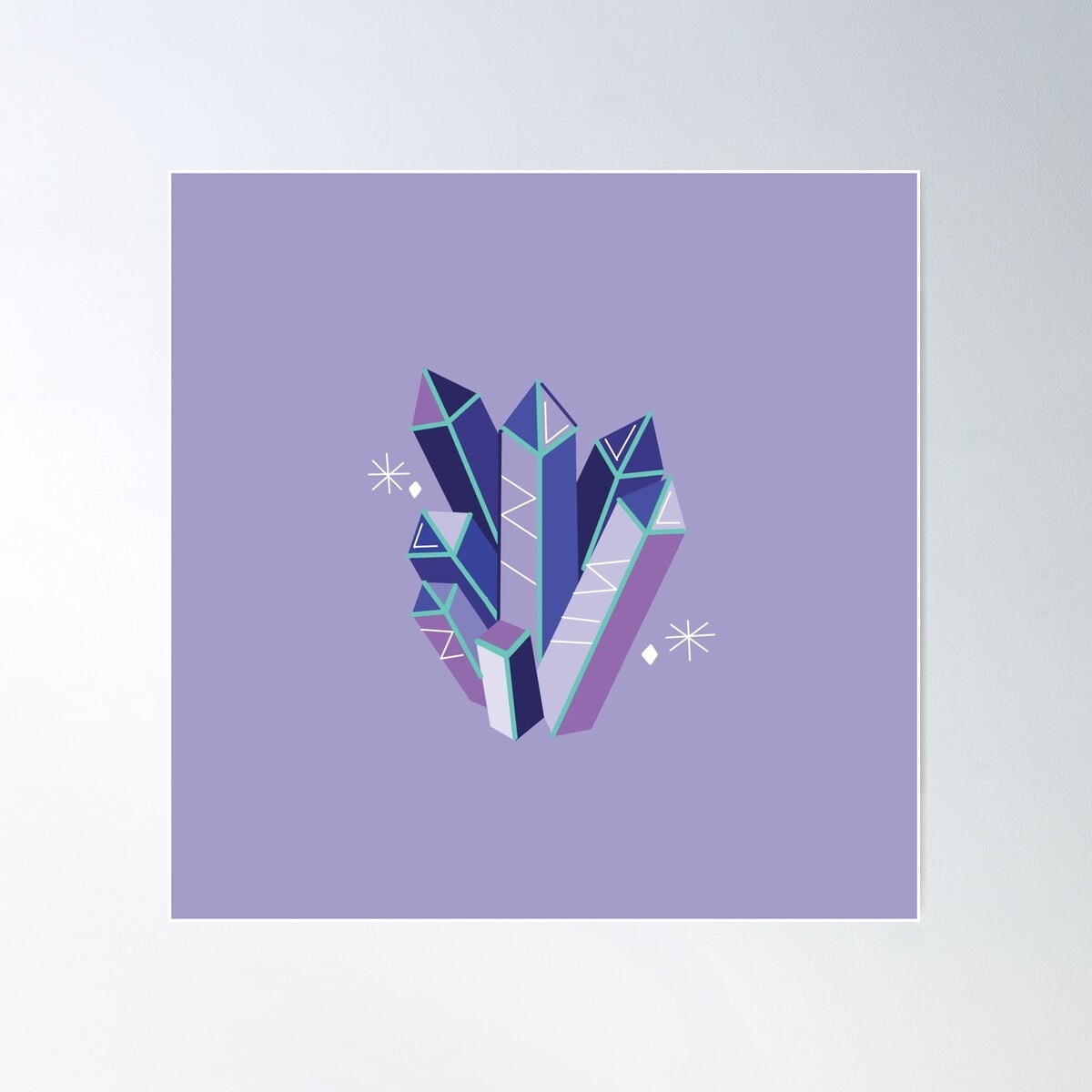 Crystal Cluster Poster Wall Art, Modern Wall Decor For Living Room ...