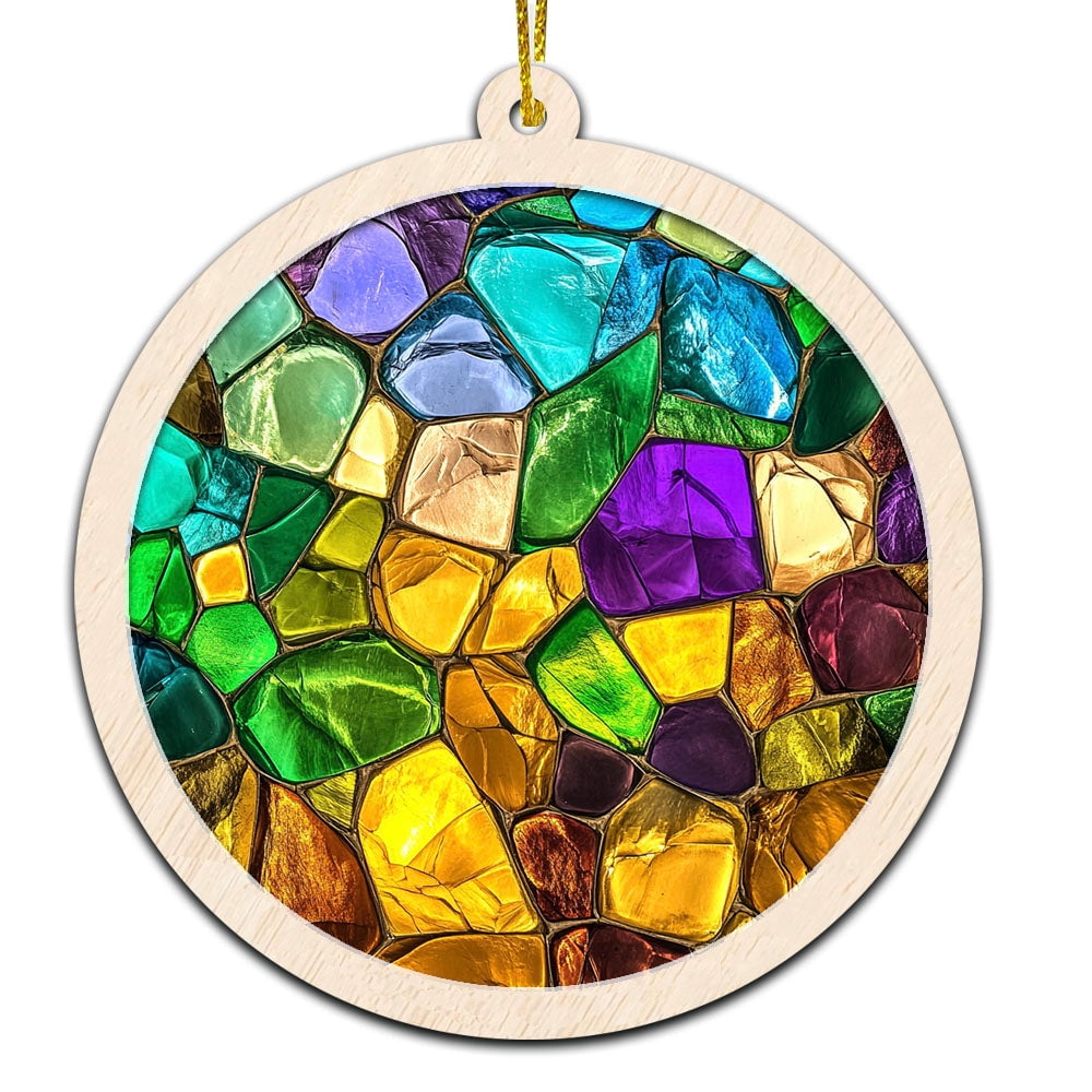 Crystal Cluster Stained Glass Suncatcher Ornament – Text Christmas 2025 ...