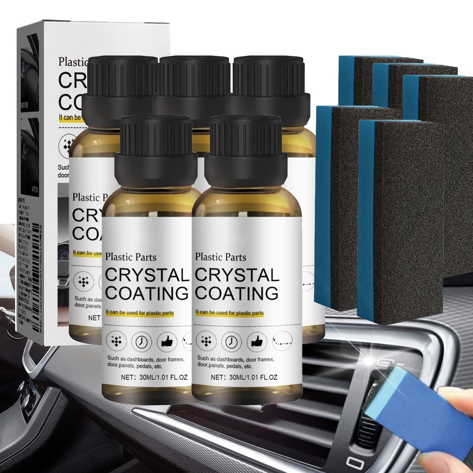 Crystal Coating for Car Plastic Parts, Plastic Restorer for Cars, Car ...