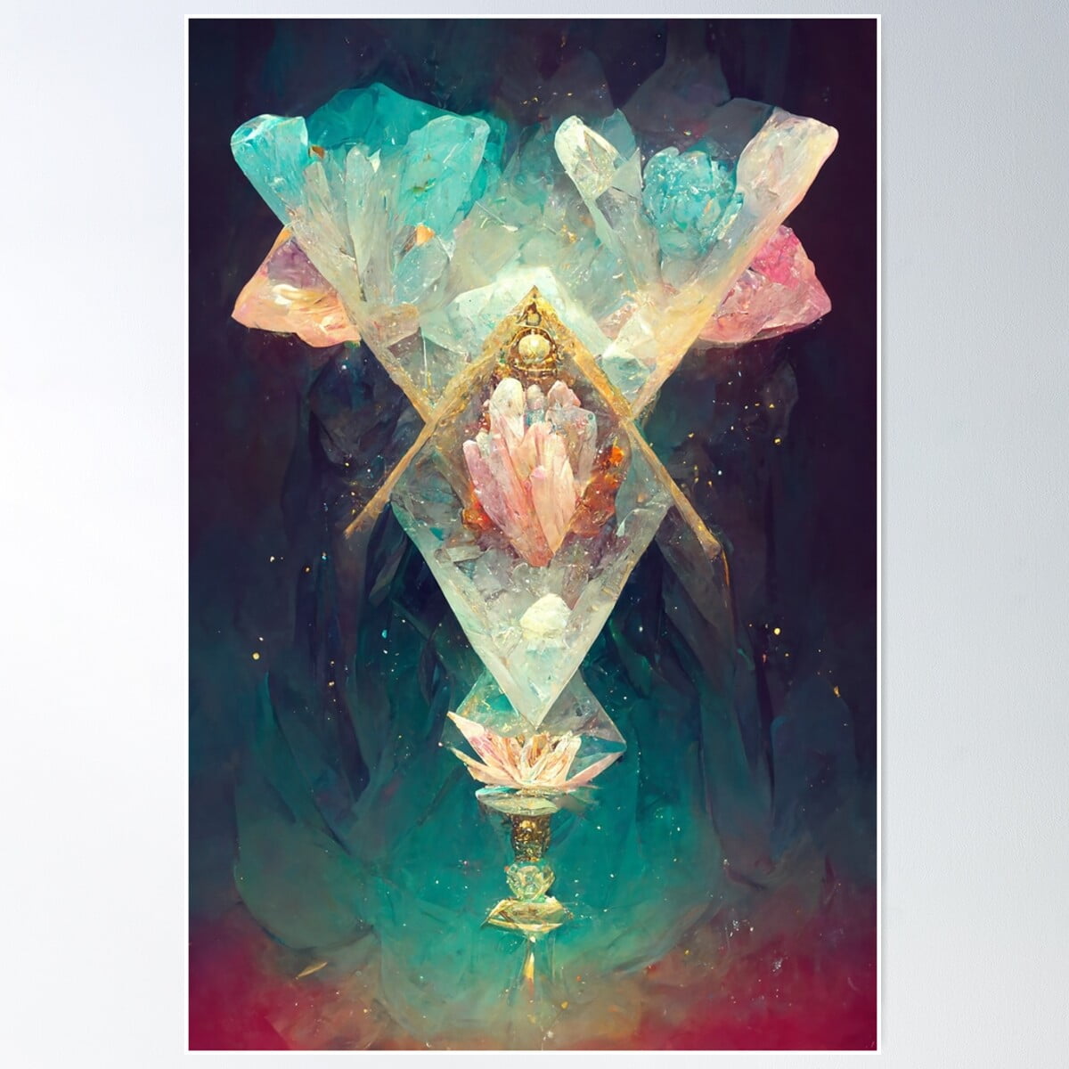 Crystal Compass Poster Wall Art, Modern Wall Decor For Living Room ...