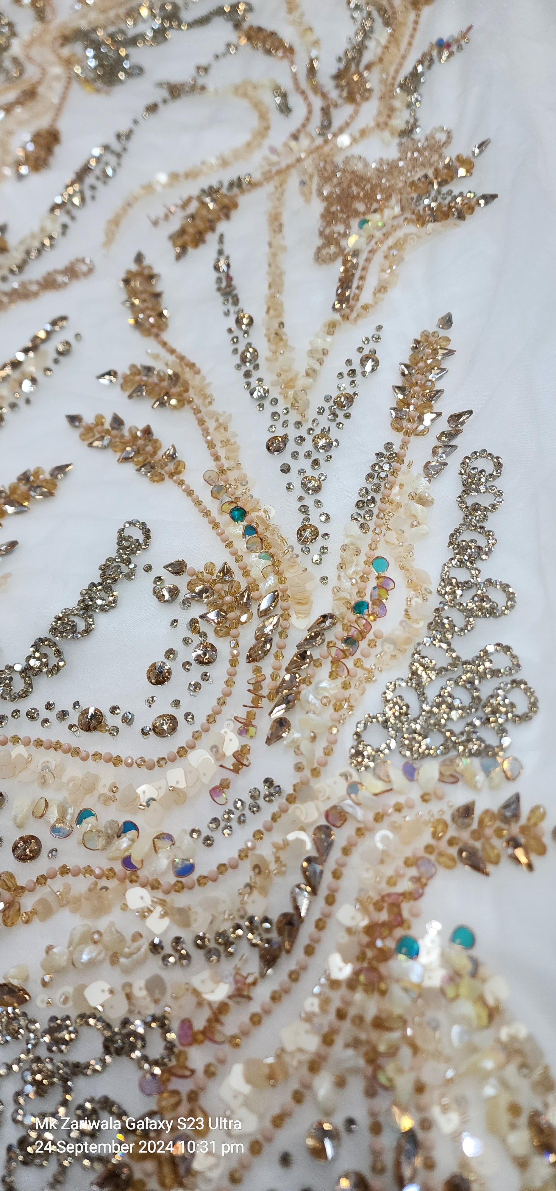 Crystal Couture Fabric: Hand-Embroidered Swarovski Stones - Walmart.com