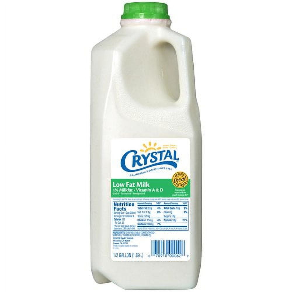Crystal Creamery, Real California Milk, 1% Low Fat Milk, Gluten Free ...