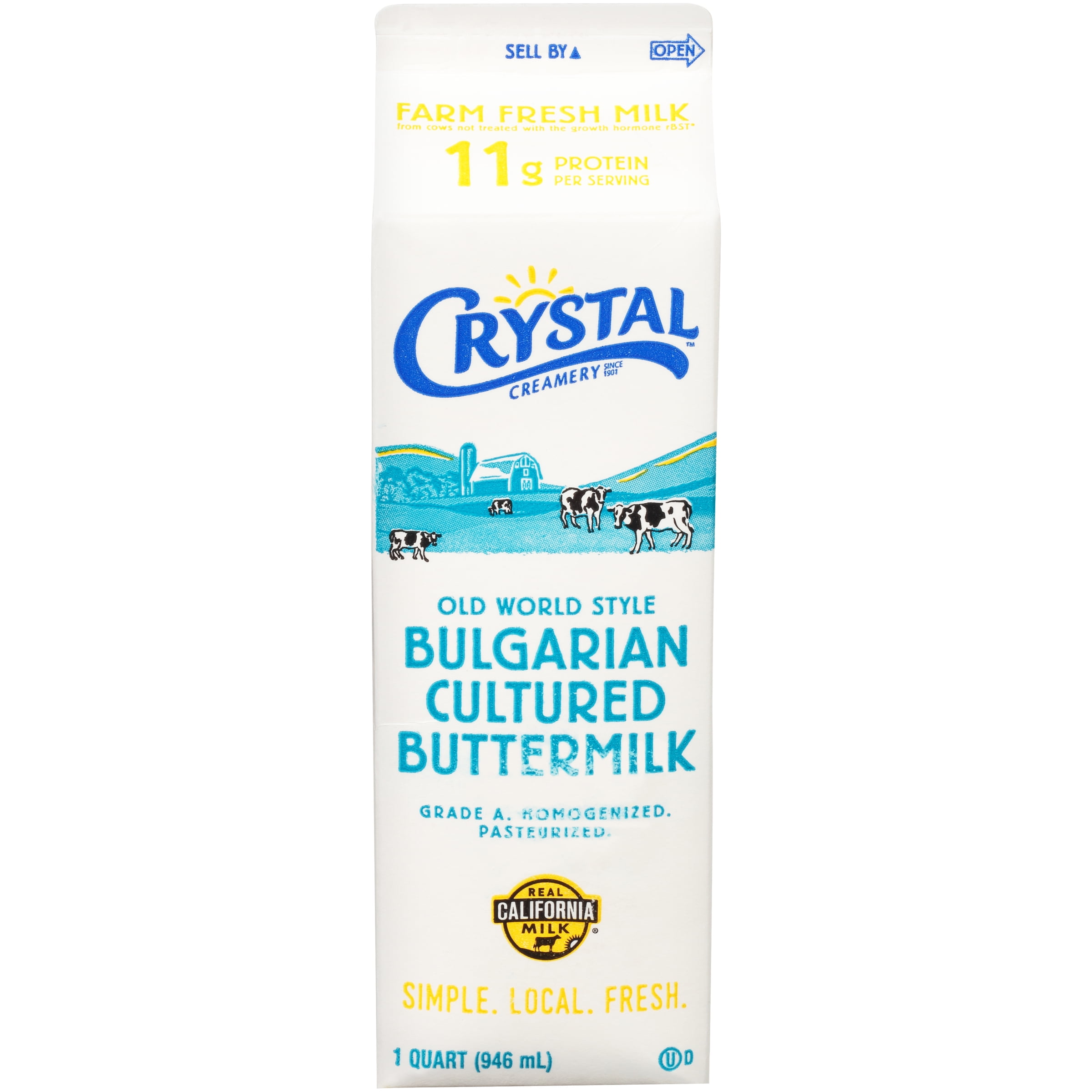 Crystal Creamery Old-World Style Bulgarian Cultured Buttermilk, Quart ...