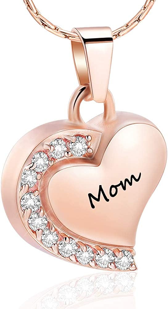 Cremation Jewelry for Ashes Crystal Edge Heart Stainless Steel Pendant ...