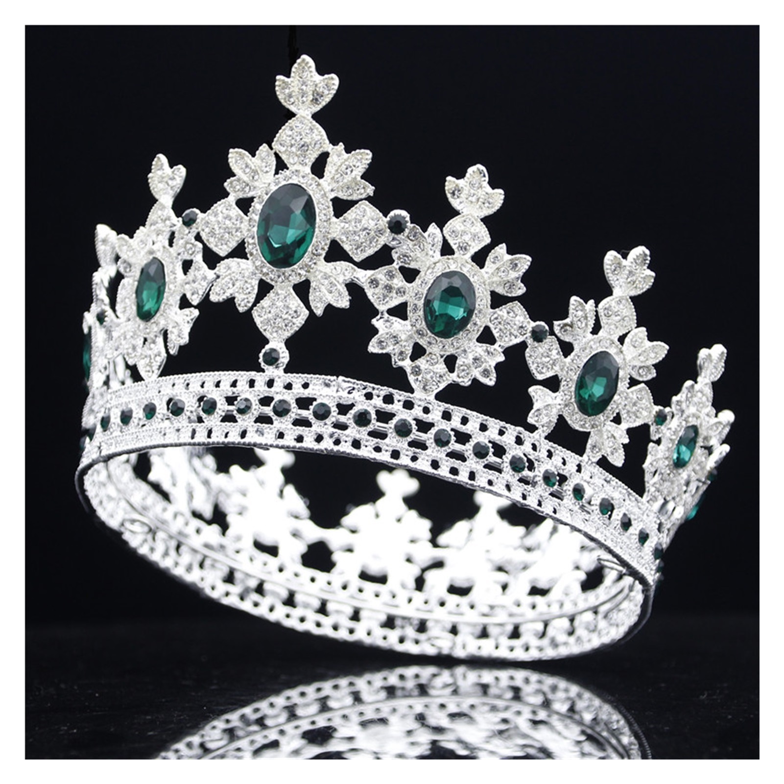 Crystal Crown Round Tiara And Crown Wedding Hair Accessories Royal King ...