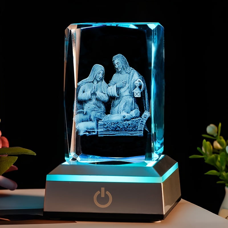 Crystal Cube - 3D Laser Engraved Color Changing LED Light Base ...