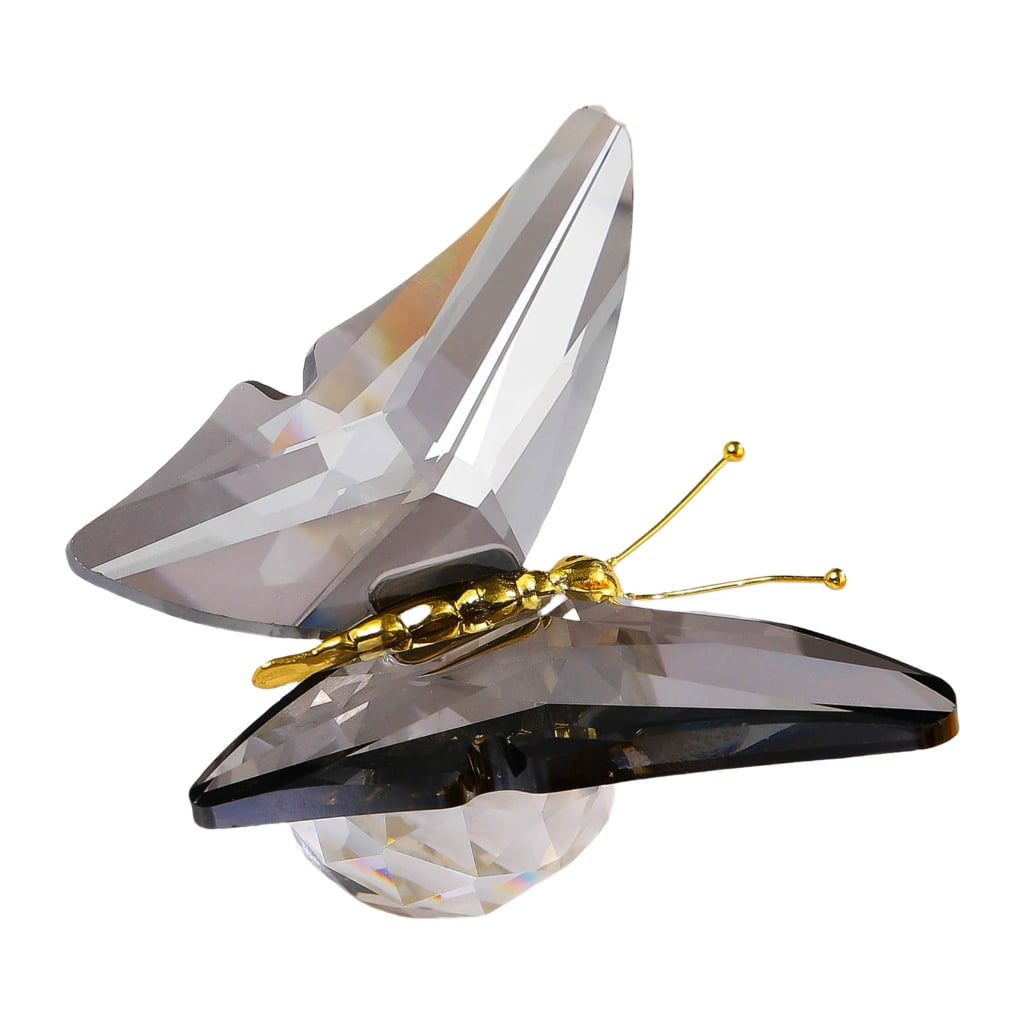 Crystal Cut Flying Butterfly Animal Figurine with Glass Balls Base ...