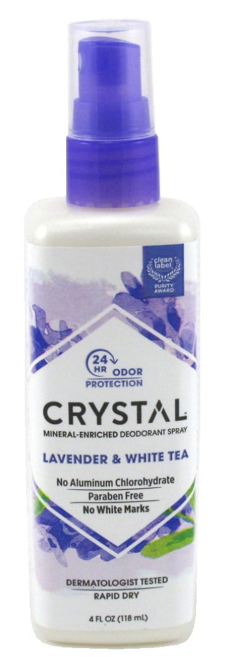 Crystal Deodorant Spray 4oz Lavender & White Tea - Walmart.com