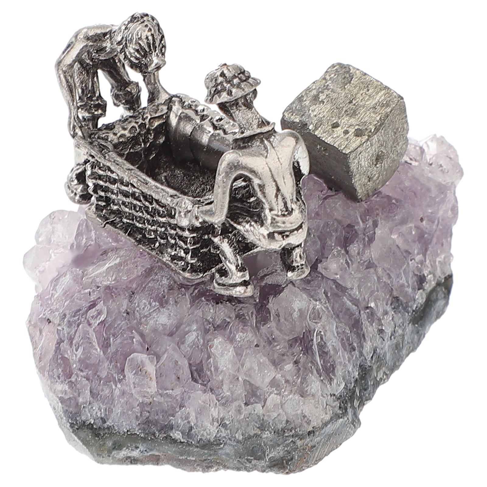 Crystal Desktop Decor,1pc Natural Amethyst Cluster Miner Figurine Decor ...