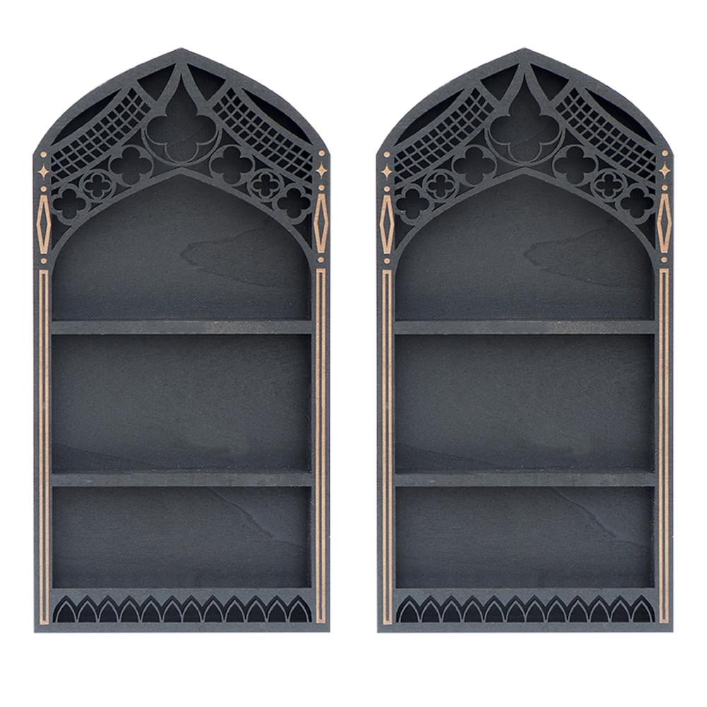 Crystal Display Shelf for Wall, Trinket Shelf Decor, Wooden House ...