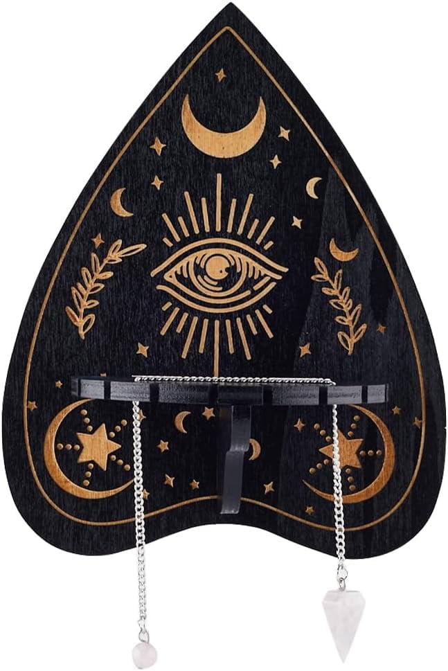 Crystal Display Shelf Wooden Crystal Wall Shelves Heart Floating Holder ...