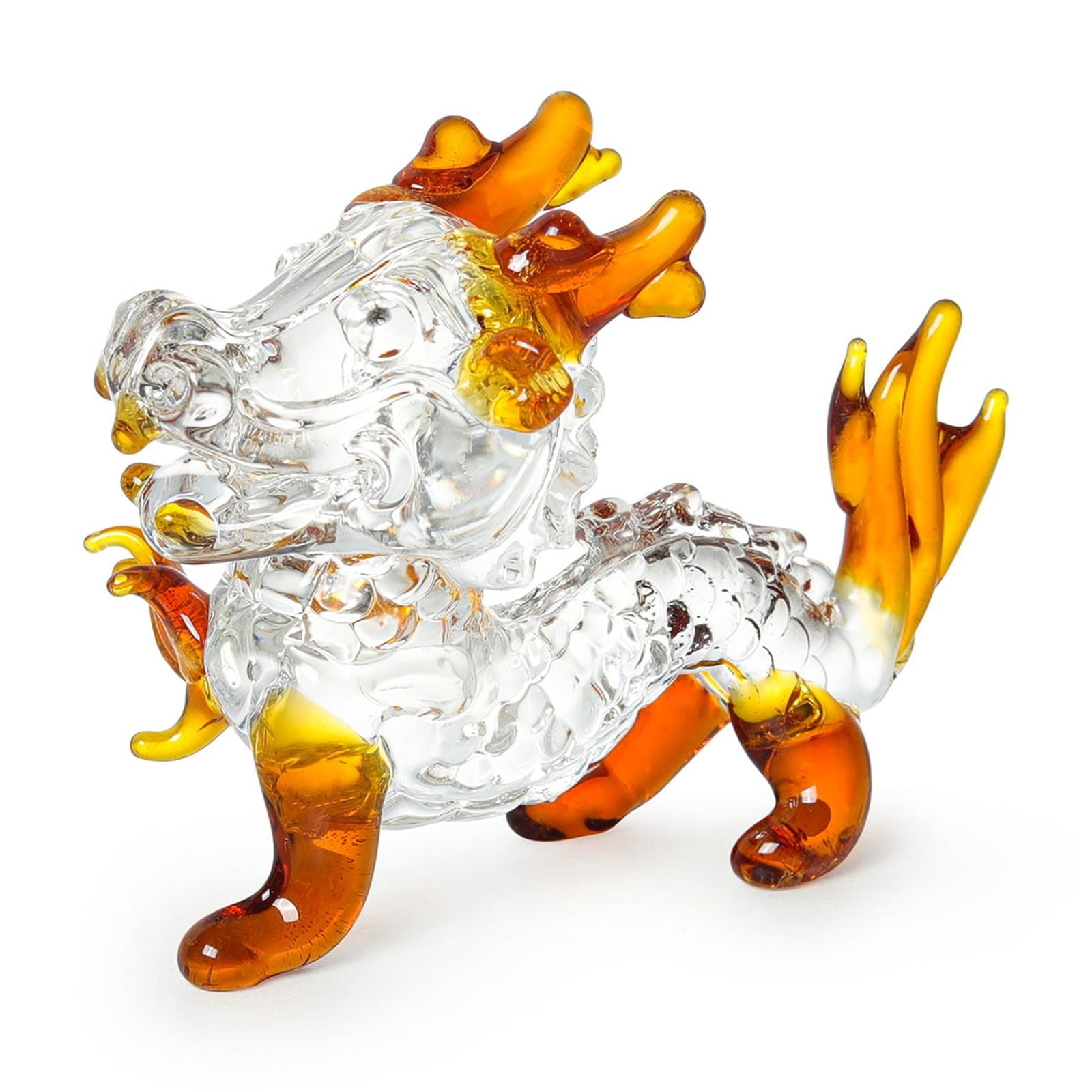 Crystal Dragon Figurine，Hand Blown Glass Dragon Figurines Mini Glass ...