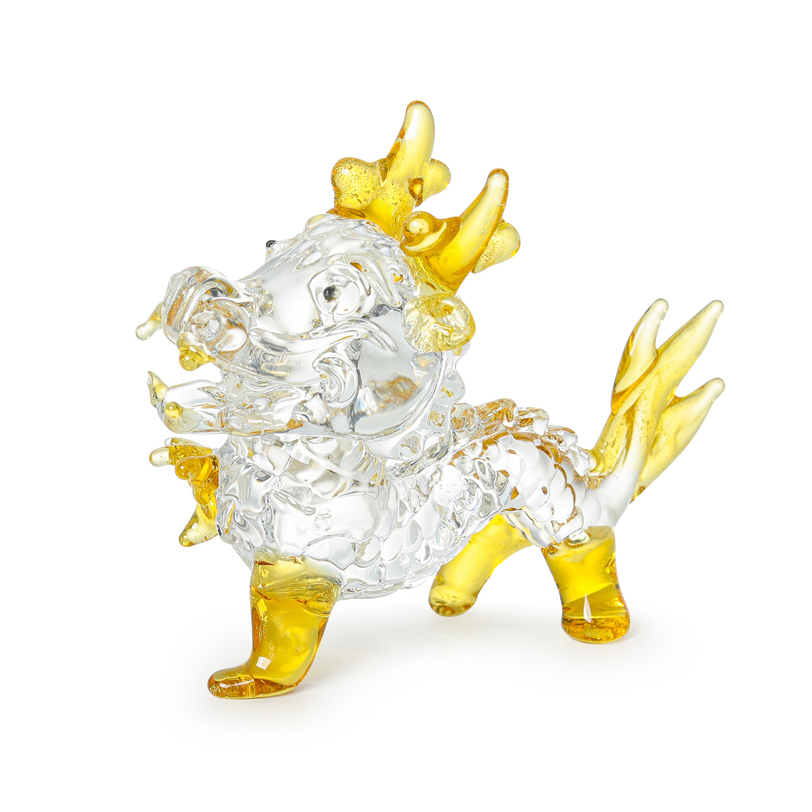 Crystal Dragon Figurine，Hand Blown Glass Dragon Figurines Mini Glass ...