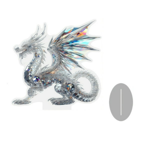 Crystal Dragon Tabletop Decoration 2D Acrylic Flat Bohemian Desktop ...