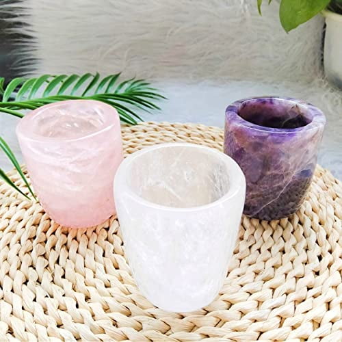 Crystal Drink Rose Quartz Cup, Dream Amethyst Tea Cup, Clear Quartz Cup ...