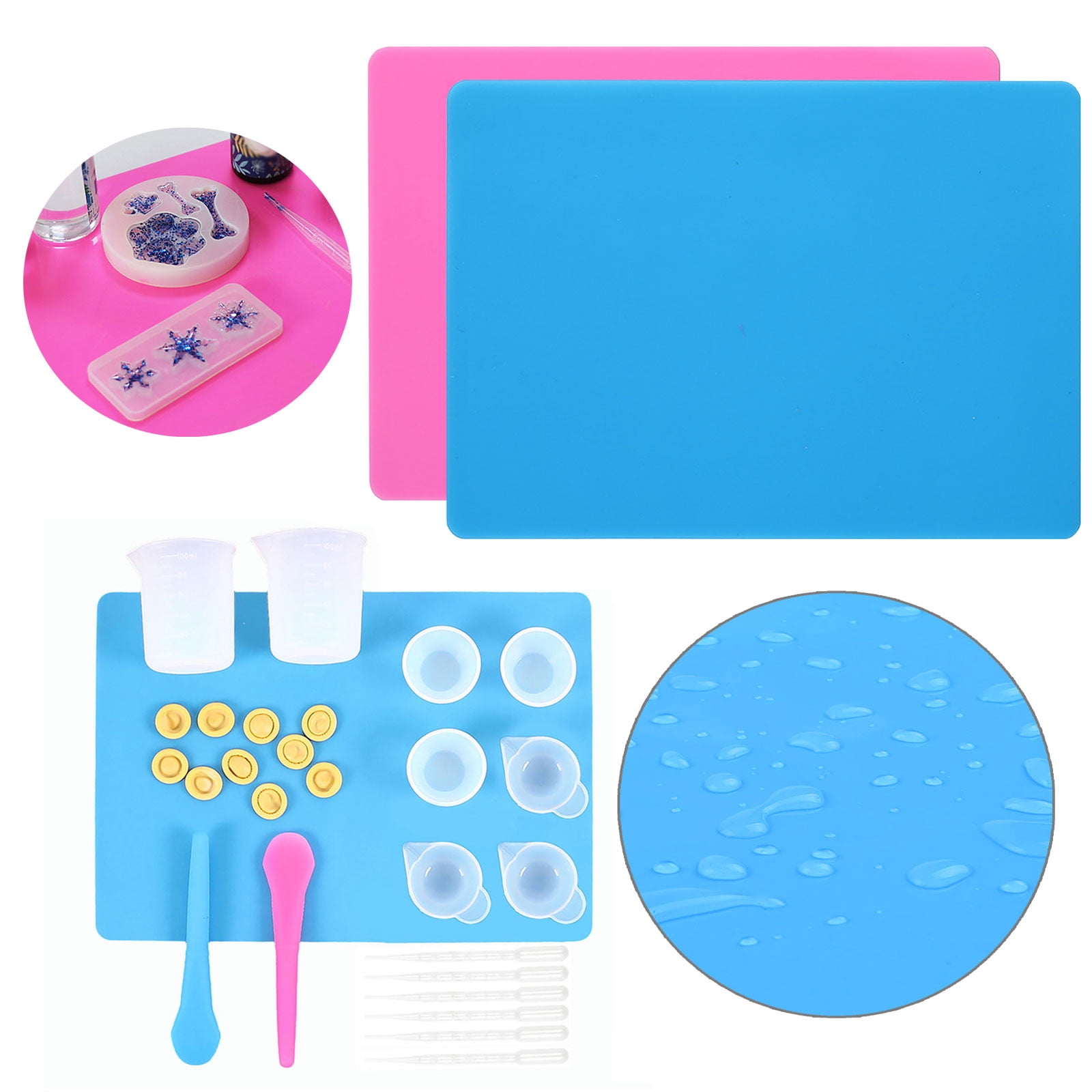 Crystal Drop Rubber Silicone Gasket Base Support Gasket Blue + Pink ...