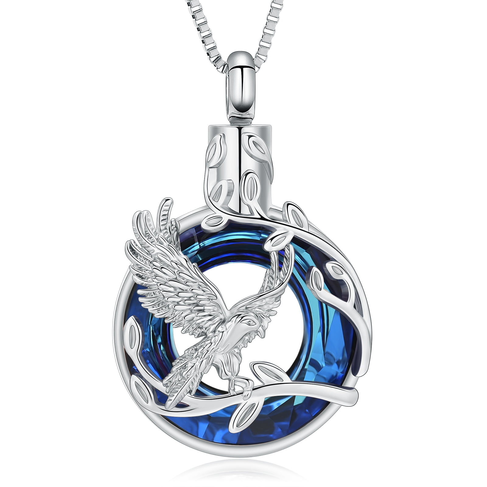 Crystal Eagles Cremation Jewelry Eagle Urn Necklace for Ashes With ...