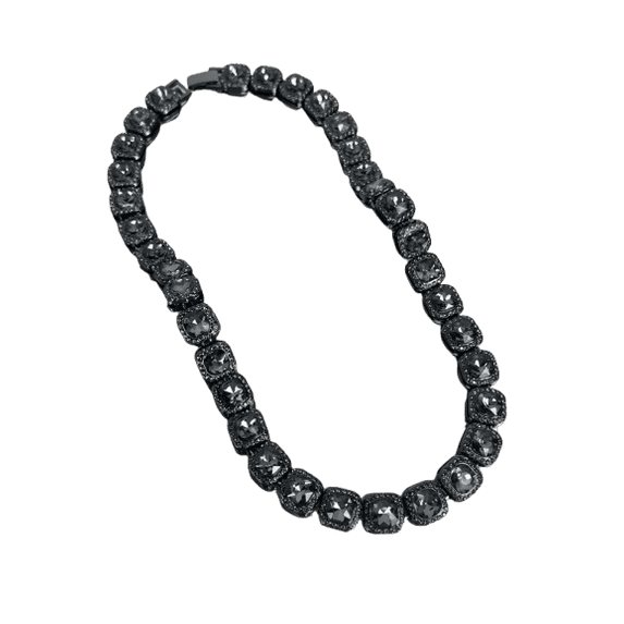 Crystal Encrusted High Street Hip Hop Necklace & Bracelet Set - Men ...