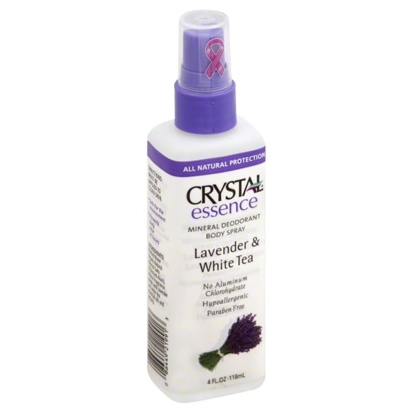 Crystal Essence Mineral Deodorant Body Spray Lavendar & White Tea 4 oz ...