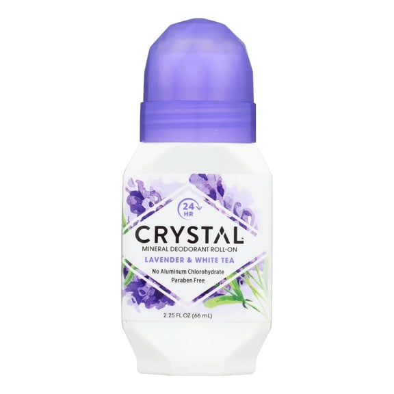 Crystal Mineral Deodorant Roll-On, Lavender & White Tea 2.25 oz Pack of ...